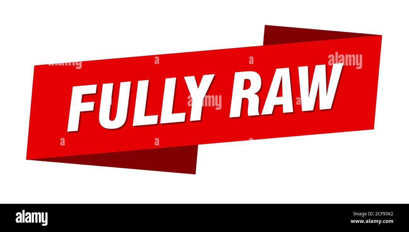 fully raw banner template. ribbon label sticker. sign Stock Vector ...