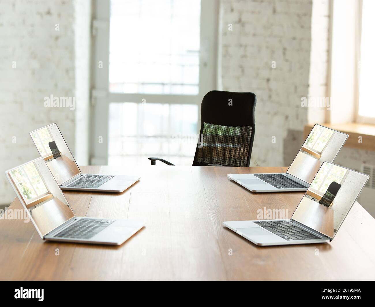 Business meeting online during coronavirus quarantine. All the meetings ...