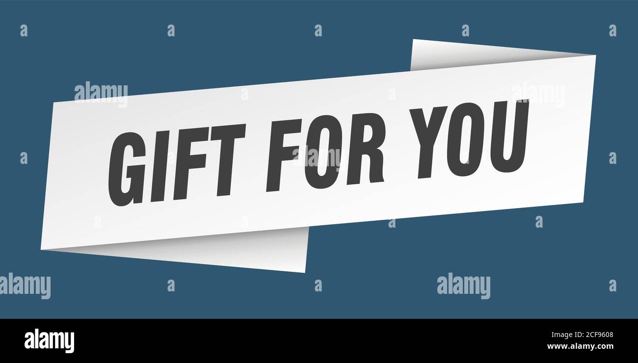 gift for you banner template. ribbon label sticker. sign Stock Vector ...