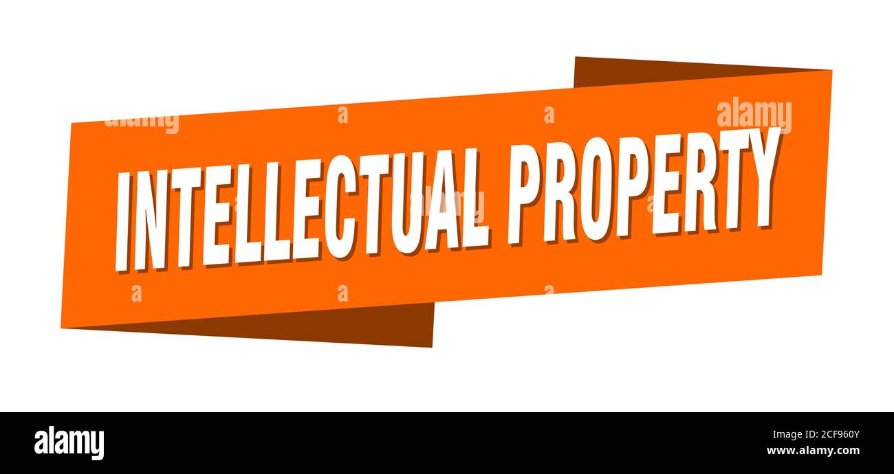 intellectual property banner template. ribbon label sticker. sign Stock ...