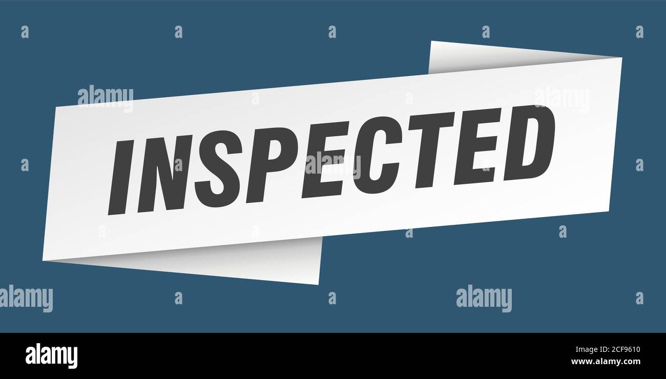 inspected banner template. ribbon label sticker. sign Stock Vector ...