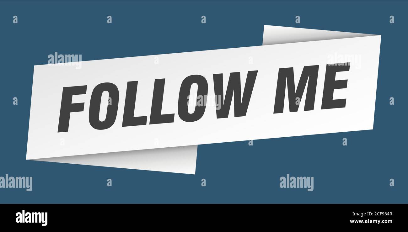 follow me banner template. ribbon label sticker. sign Stock Vector ...
