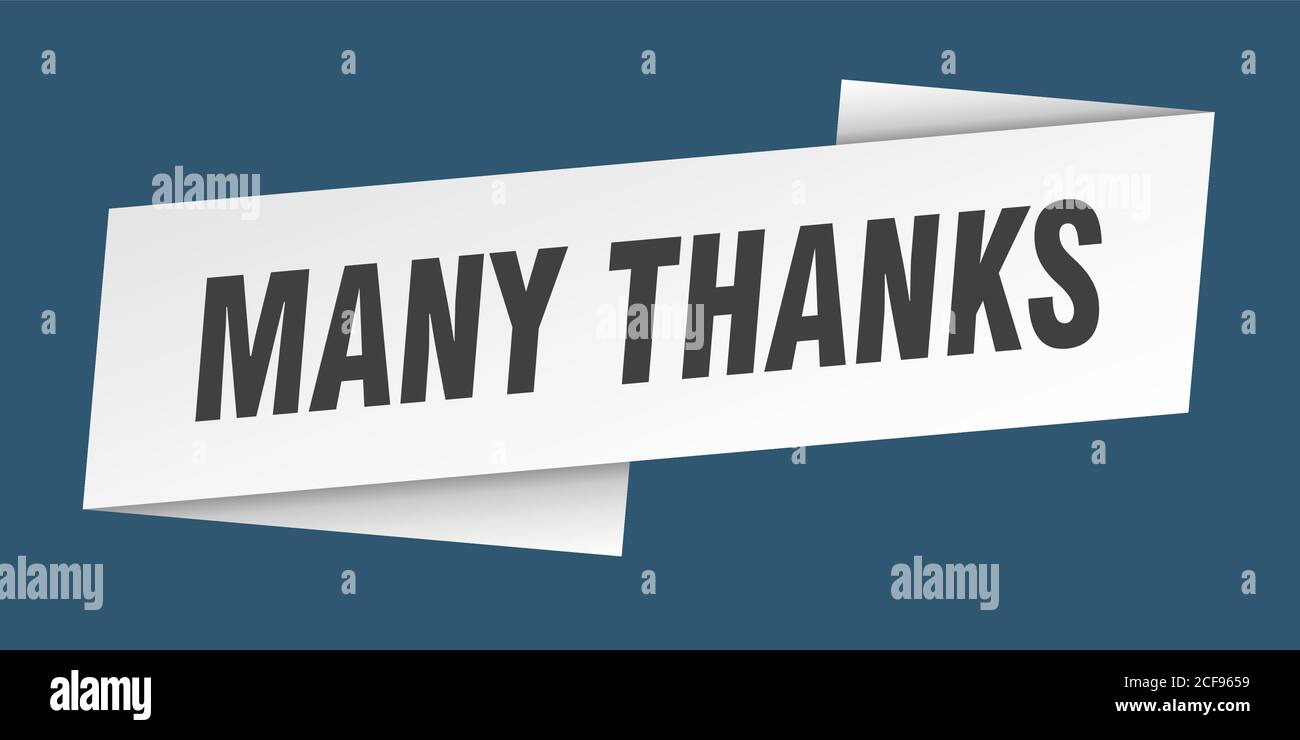 many thanks banner template. ribbon label sticker. sign Stock Vector ...