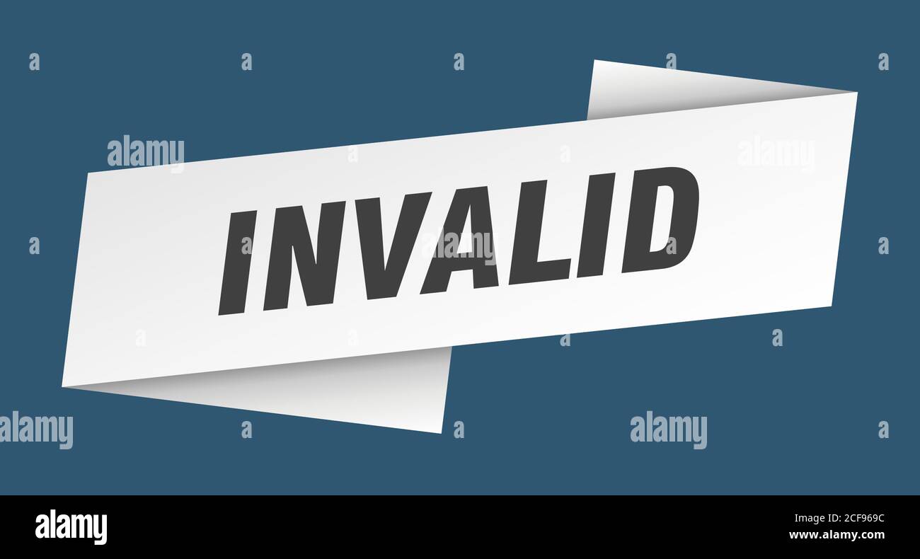 invalid banner template. ribbon label sticker. sign Stock Vector Image ...