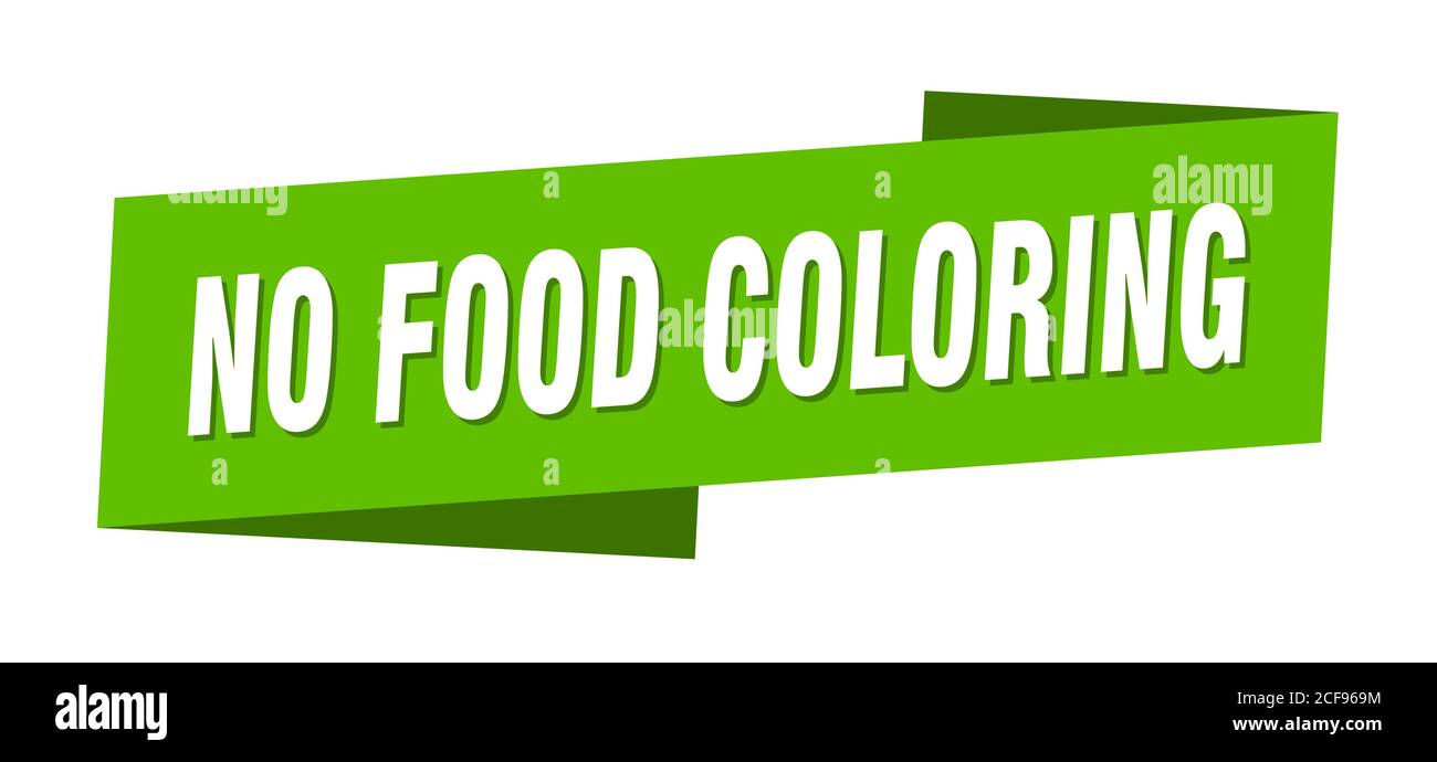 no food coloring banner template. ribbon label sticker. sign Stock ...