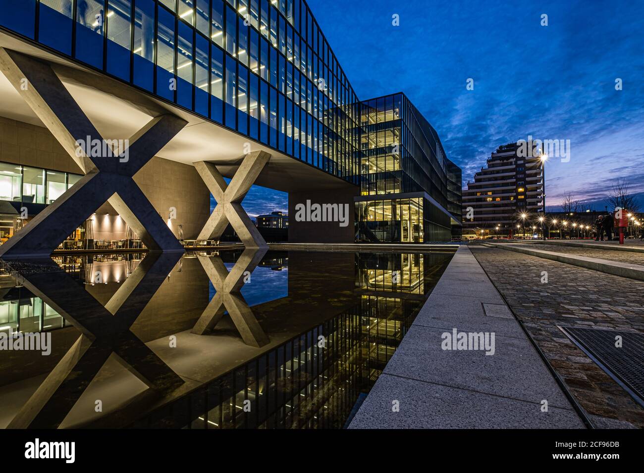 Milan:modern architecture in the new square Adriano Olivetti Stock ...