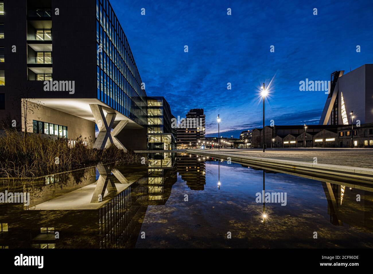 Milan:modern architecture in the new square Adriano Olivetti Stock ...