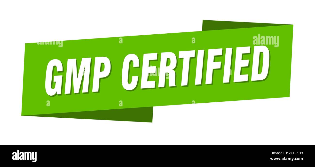 gmp certified banner template. ribbon label sticker. sign Stock Vector ...