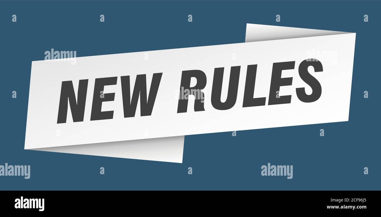 new rules banner template. ribbon label sticker. sign Stock Vector ...
