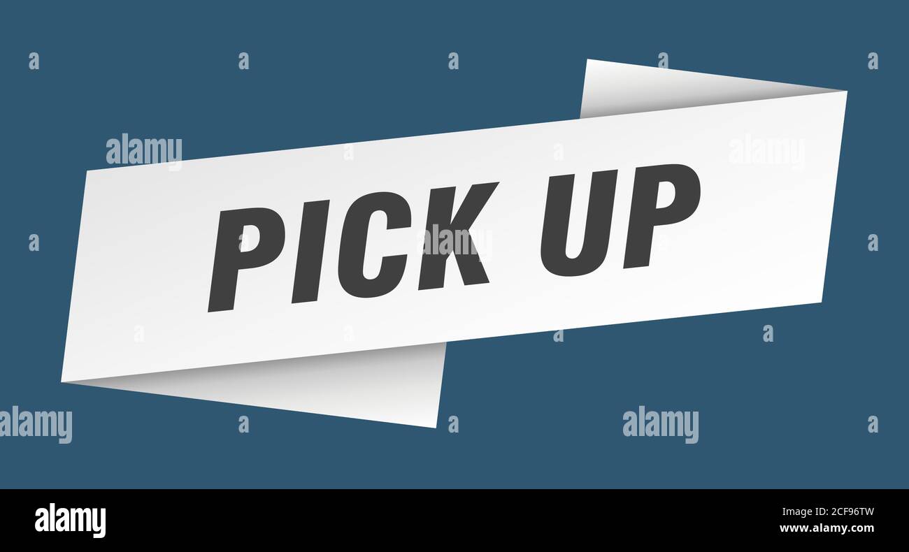 pick up banner template. ribbon label sticker. sign Stock Vector Image ...