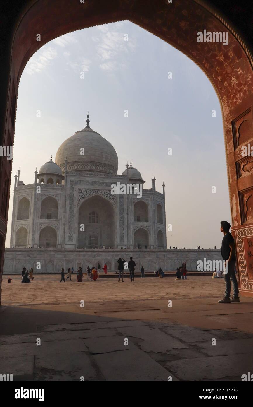 A, INDIA - Nov 05, 2019: Men at the Taj mahal at sunset Stock Photo - Alamy
