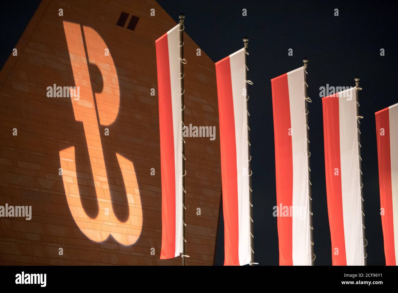 Fighting Poland sign shown on Museum of the Second World War in 76th ...