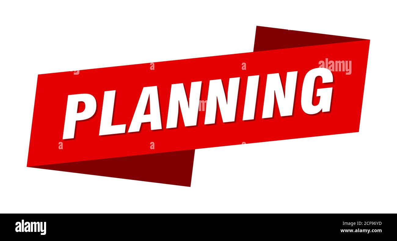 planning banner template. ribbon label sticker. sign Stock Vector Image ...