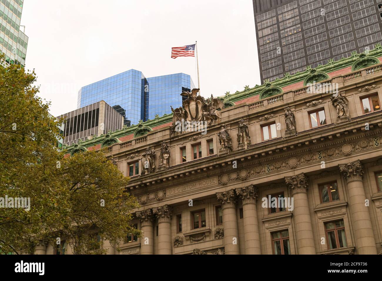 New York City, USA - October 7, 2019: The US Custom House in Manhattan ...