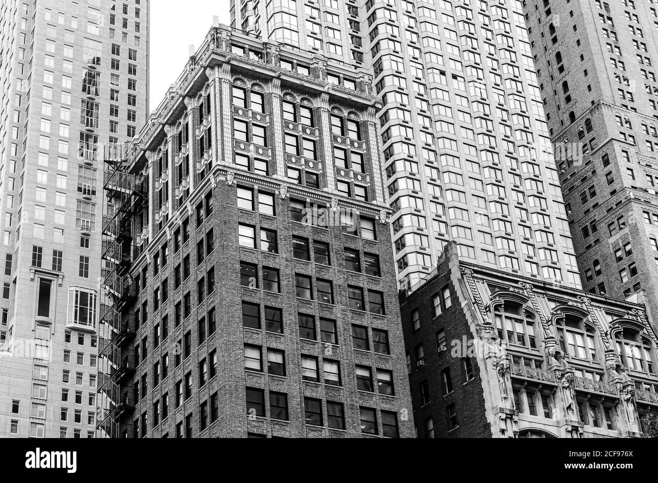New York City, USA - October 7, 2019: Old and modern buildings in the ...