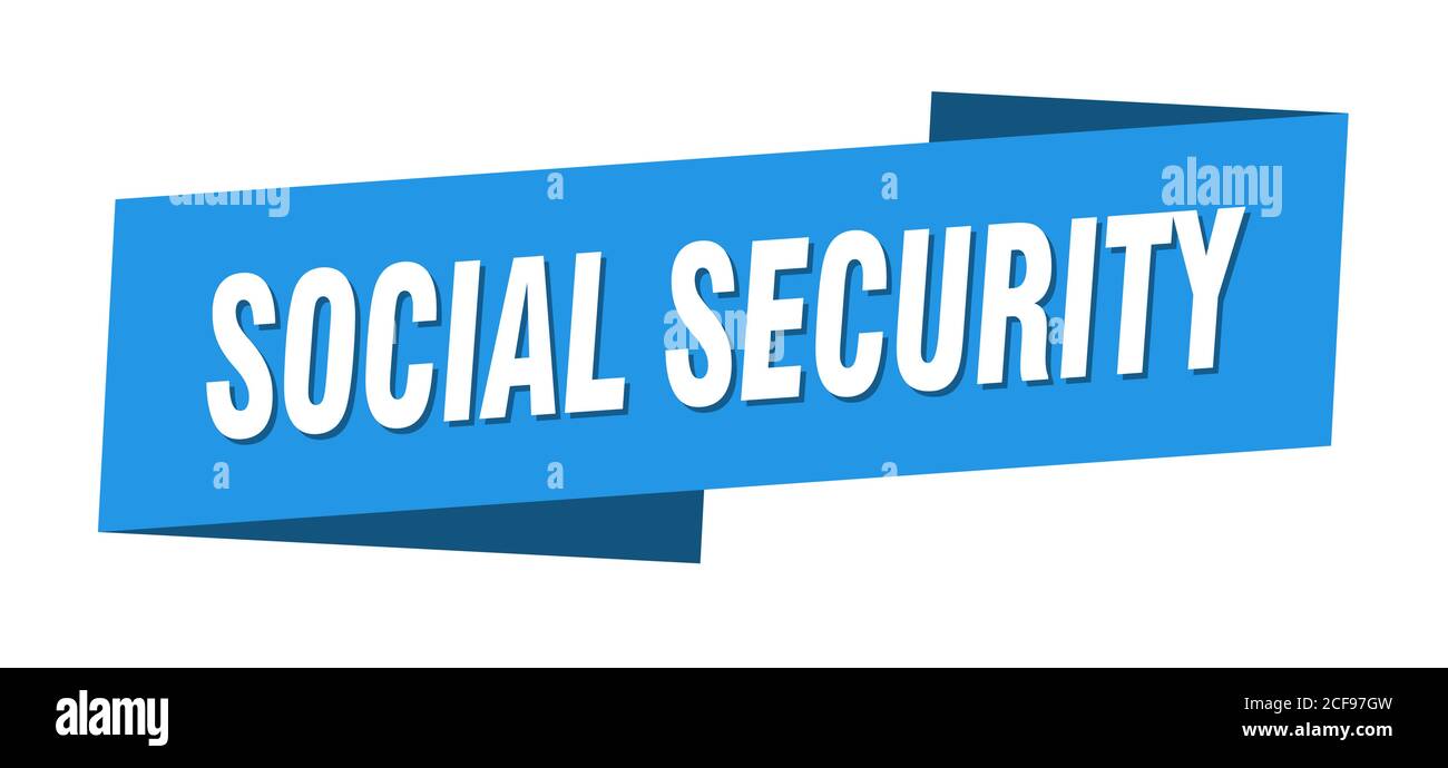social security banner template. ribbon label sticker. sign Stock ...