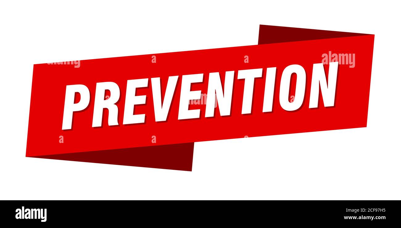 prevention banner template. ribbon label sticker. sign Stock Vector ...