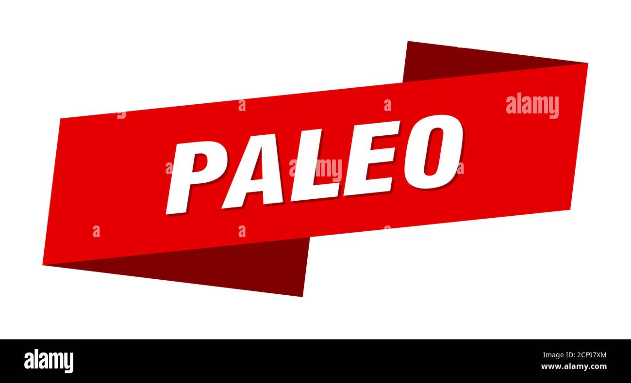 paleo banner template. ribbon label sticker. sign Stock Vector Image ...