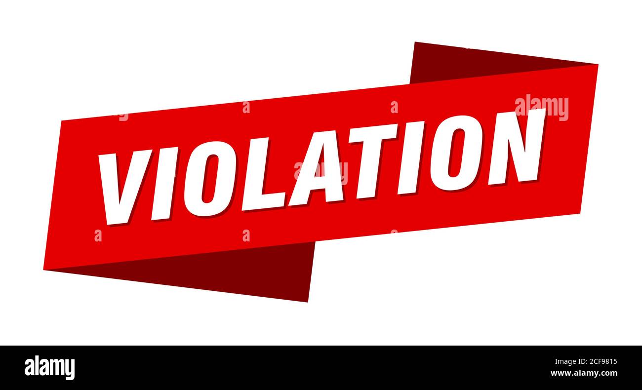violation banner template. ribbon label sticker. sign Stock Vector ...