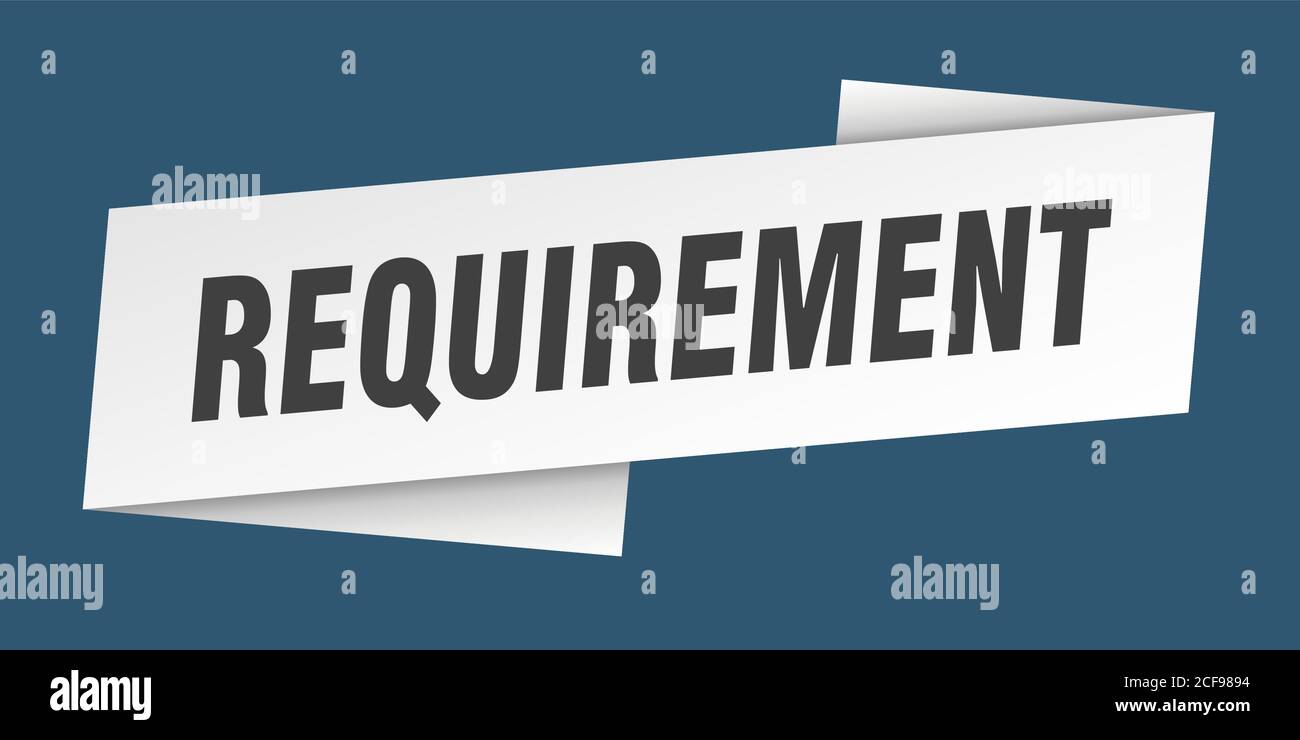 requirement banner template. ribbon label sticker. sign Stock Vector ...