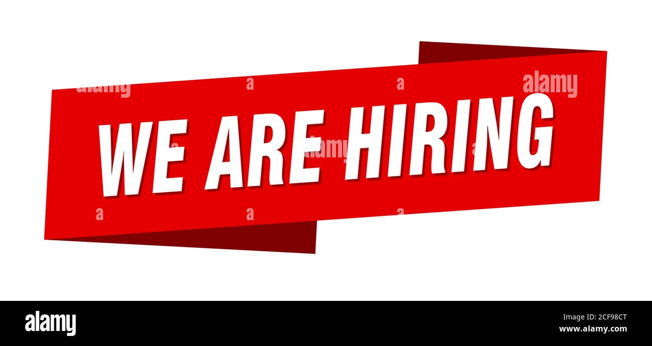 we are hiring banner template. ribbon label sticker. sign Stock Vector ...