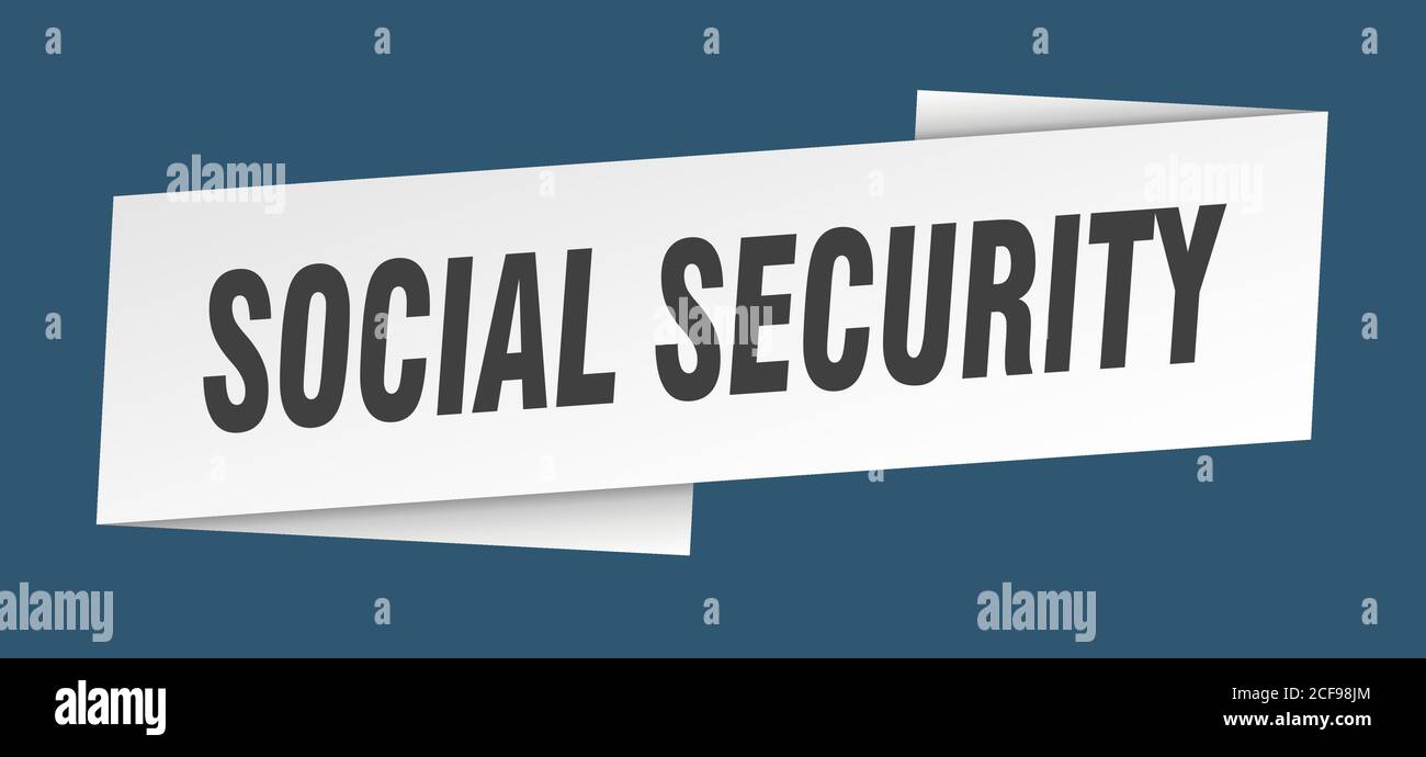 social security banner template. ribbon label sticker. sign Stock ...