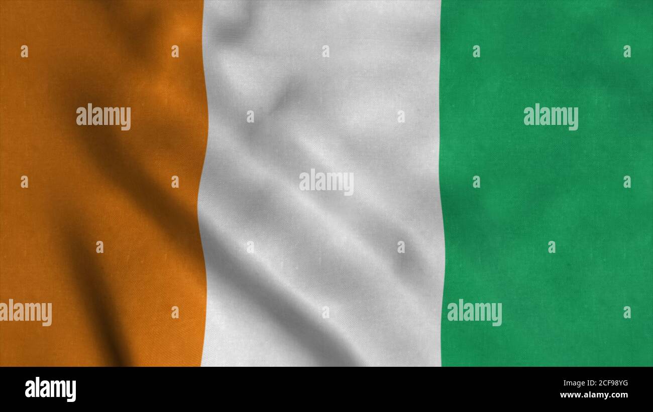 Ivory Coast flag blowing in the wind. 3d illustration Stock Photo - Alamy