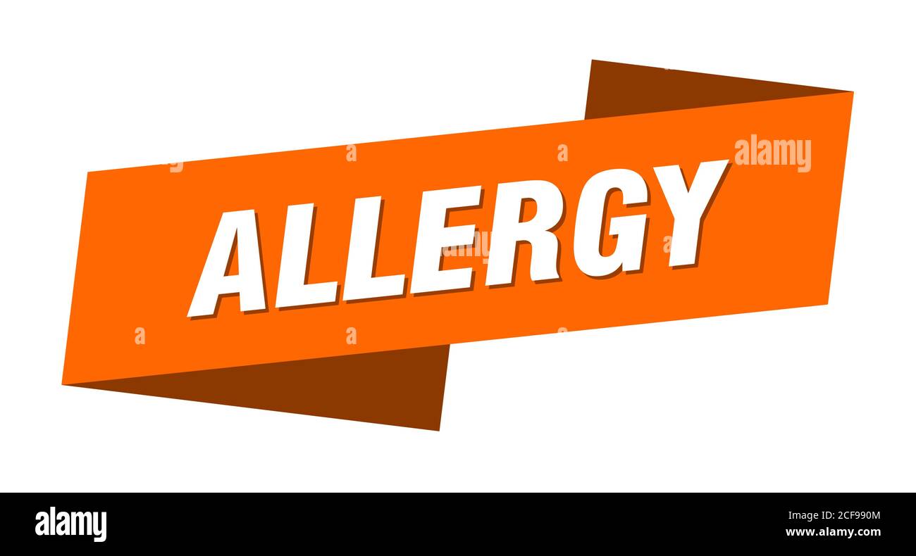 allergy banner template. ribbon label sticker. sign Stock Vector Image ...