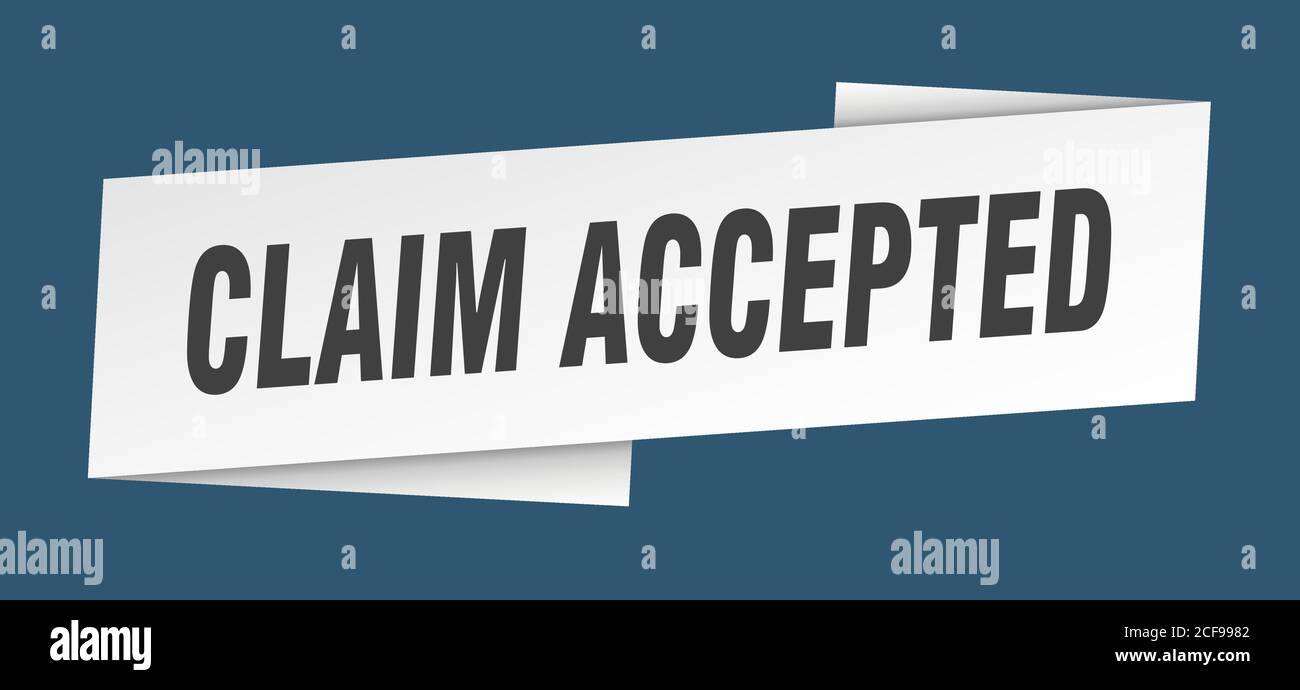 claim accepted banner template. ribbon label sticker. sign Stock Vector ...