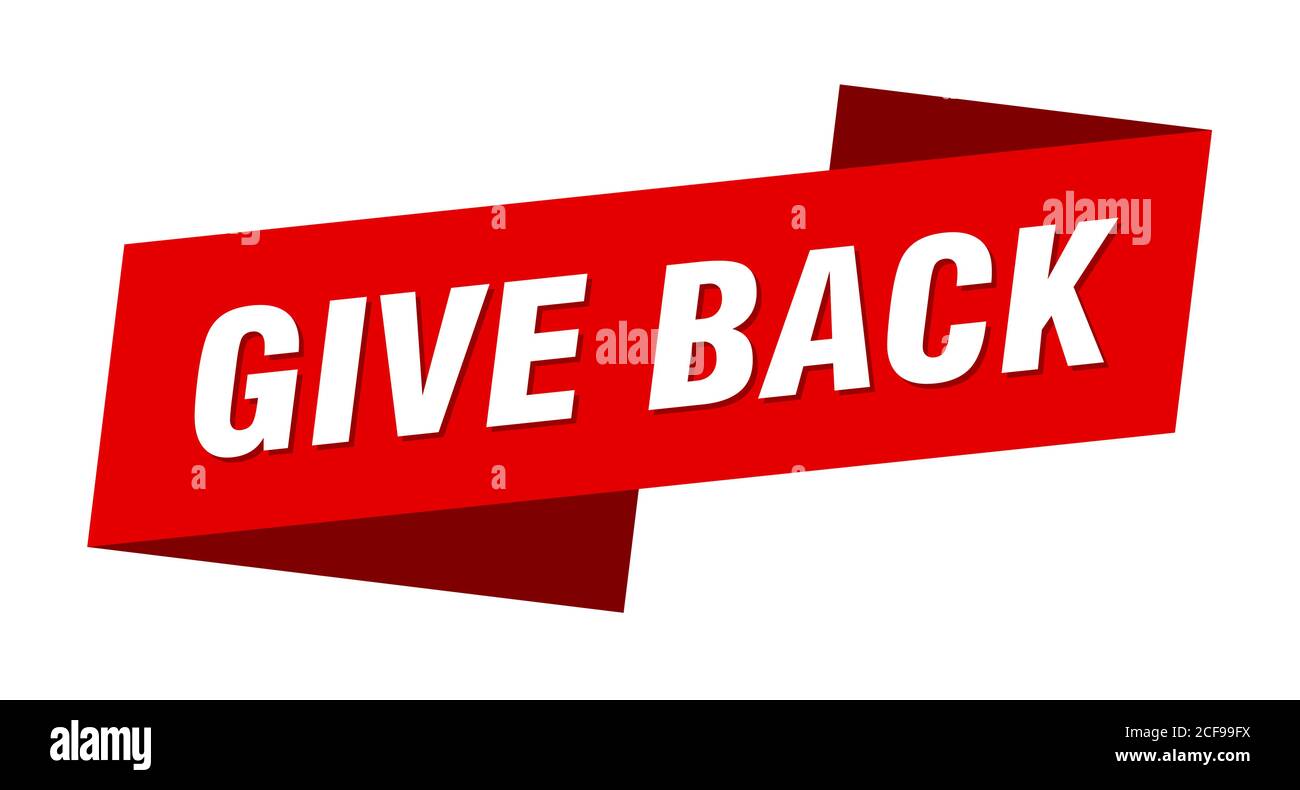 give back banner template. ribbon label sticker. sign Stock Vector ...