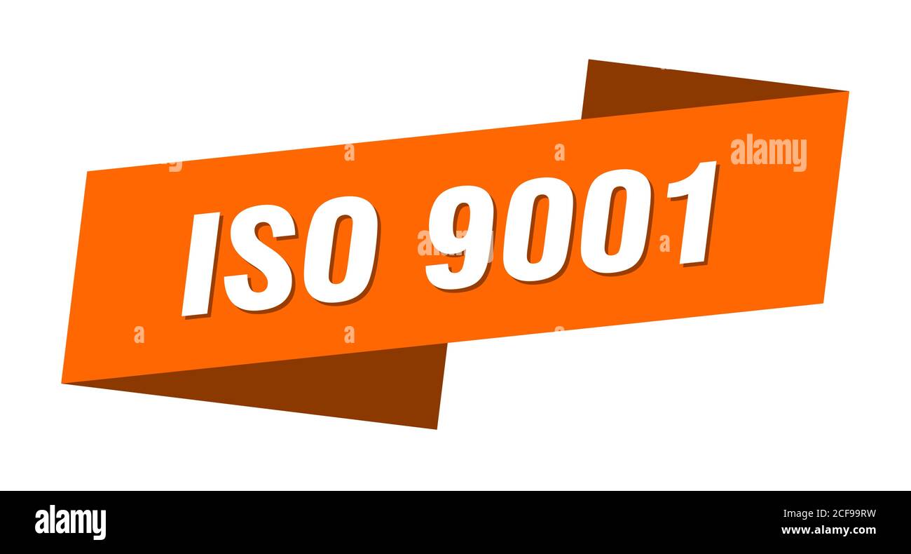 iso 9001 banner template. ribbon label sticker. sign Stock Vector Image ...