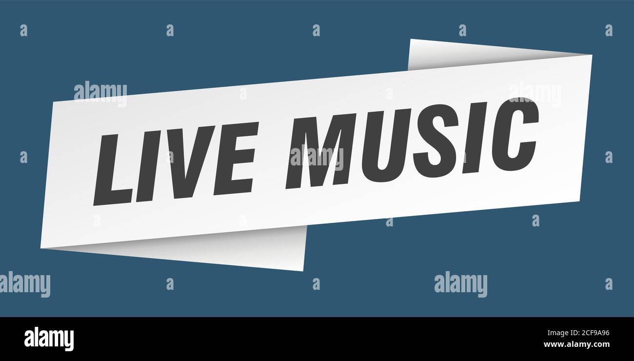 live music banner template. ribbon label sticker. sign Stock Vector ...