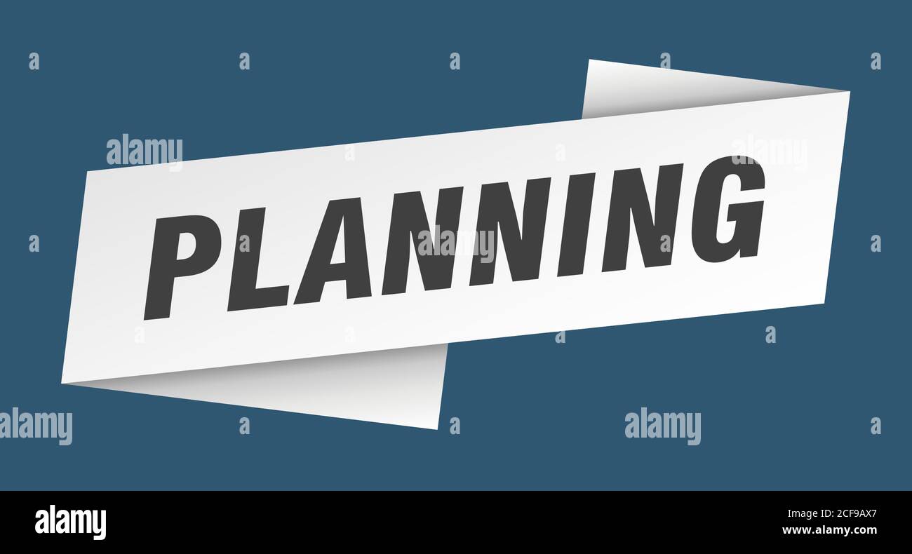 planning banner template. ribbon label sticker. sign Stock Vector Image ...