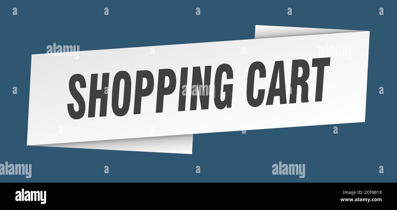 shopping cart banner template. ribbon label sticker. sign Stock Vector ...