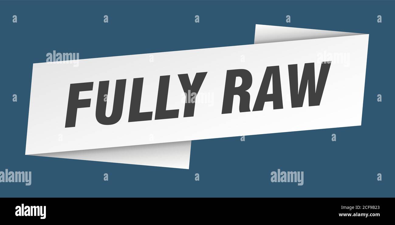 fully raw banner template. ribbon label sticker. sign Stock Vector ...