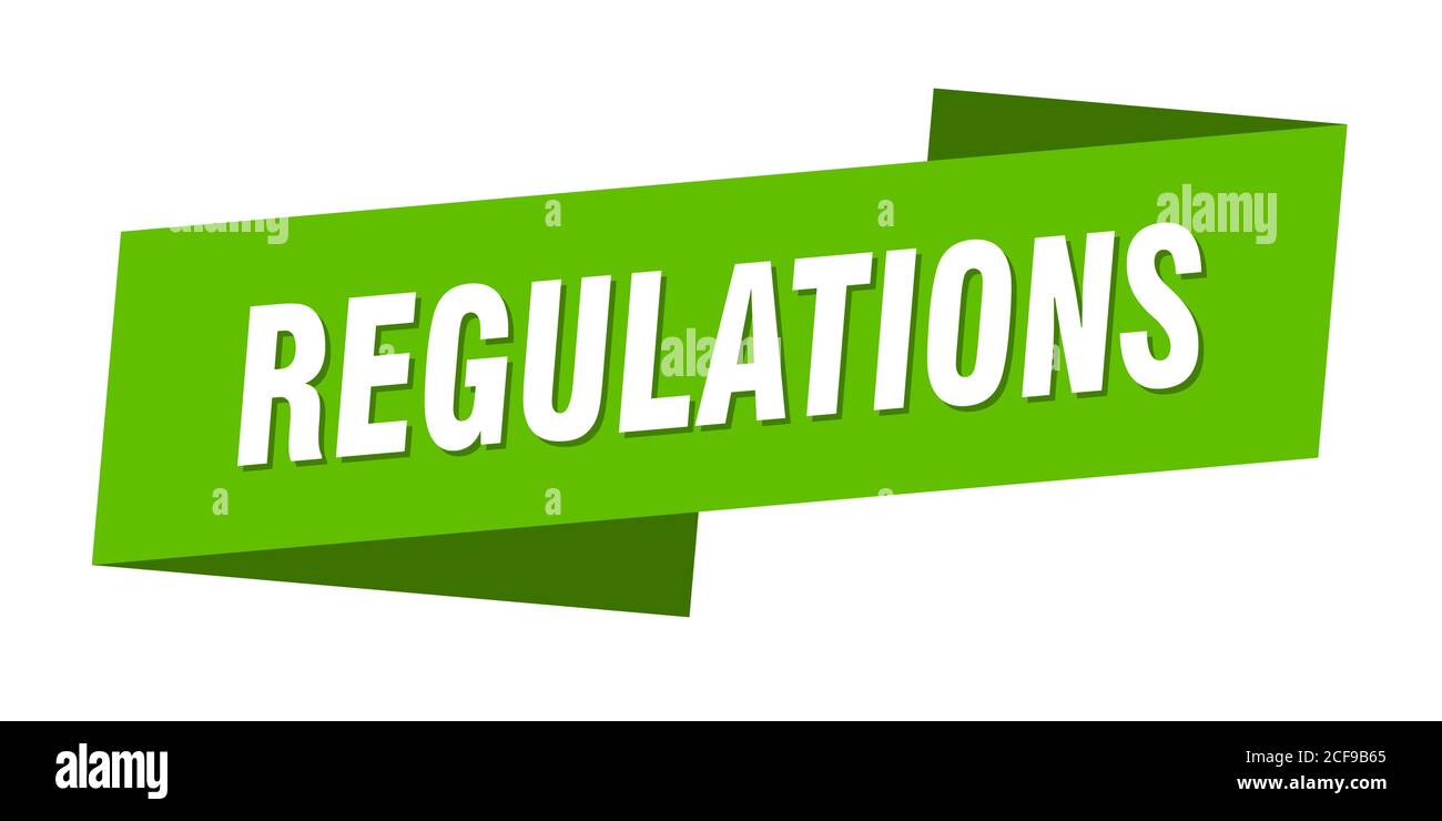 regulations banner template. ribbon label sticker. sign Stock Vector ...
