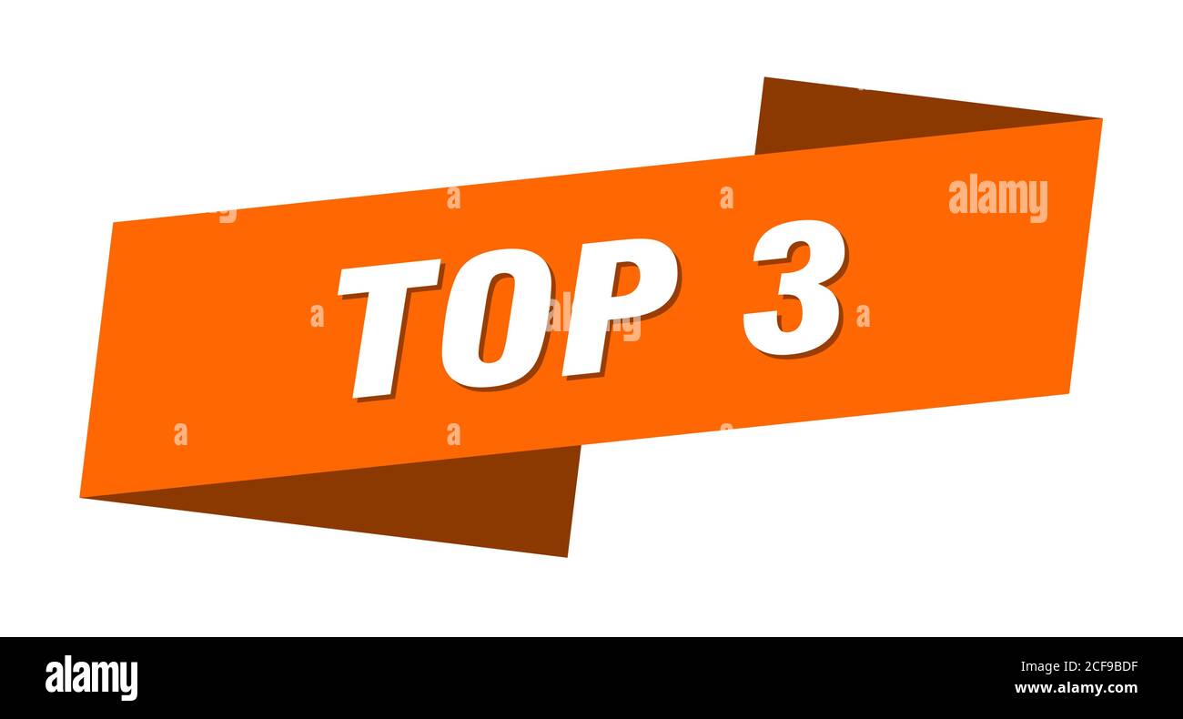 top 3 banner template. ribbon label sticker. sign Stock Vector Image ...