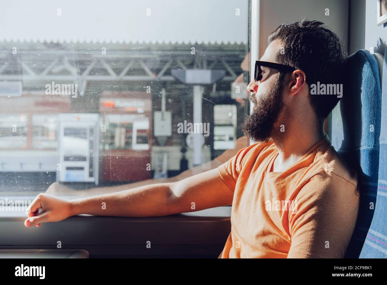 Man reflection train window hi-res stock photography and images - Alamy