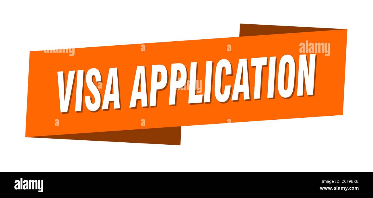 visa application banner template. ribbon label sticker. sign Stock ...