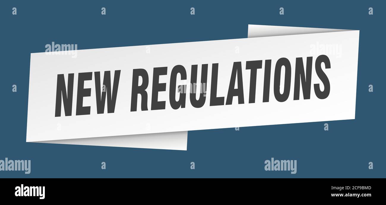 new regulations banner template. ribbon label sticker. sign Stock ...