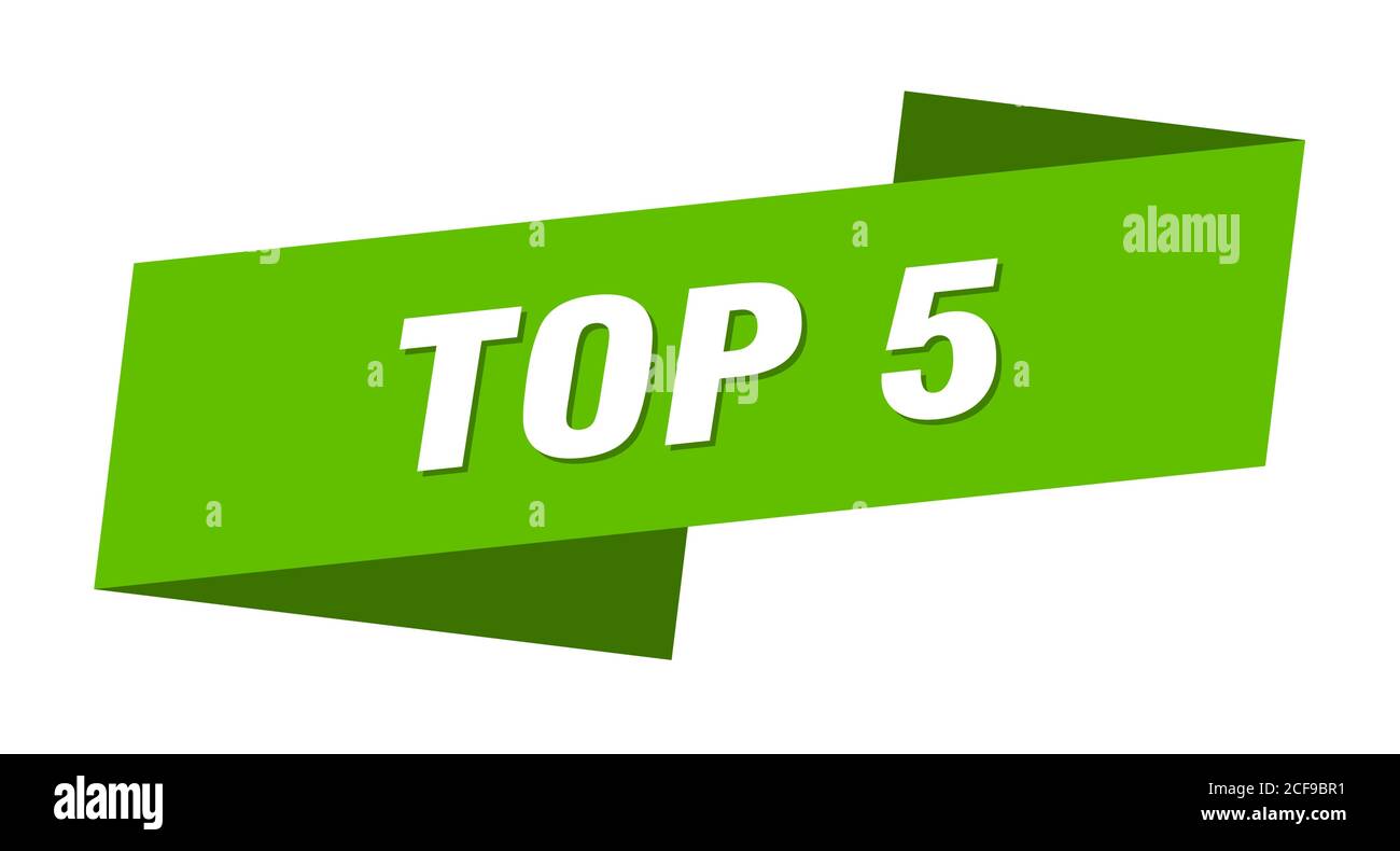 top 5 banner template. ribbon label sticker. sign Stock Vector Image ...