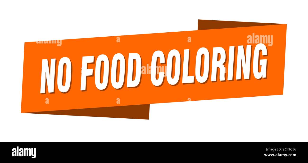 no food coloring banner template. ribbon label sticker. sign Stock ...