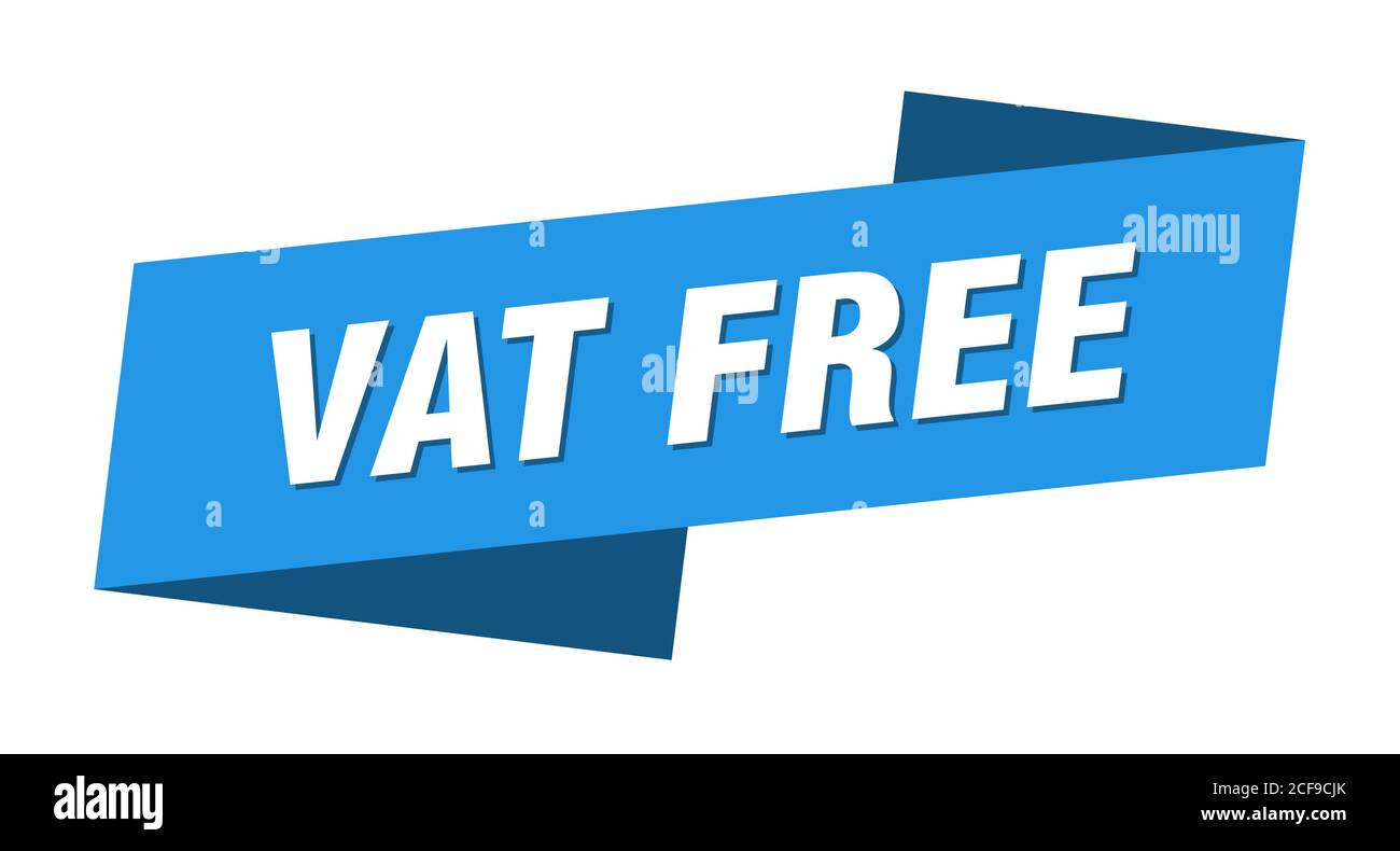 vat free banner template. ribbon label sticker. sign Stock Vector Image ...