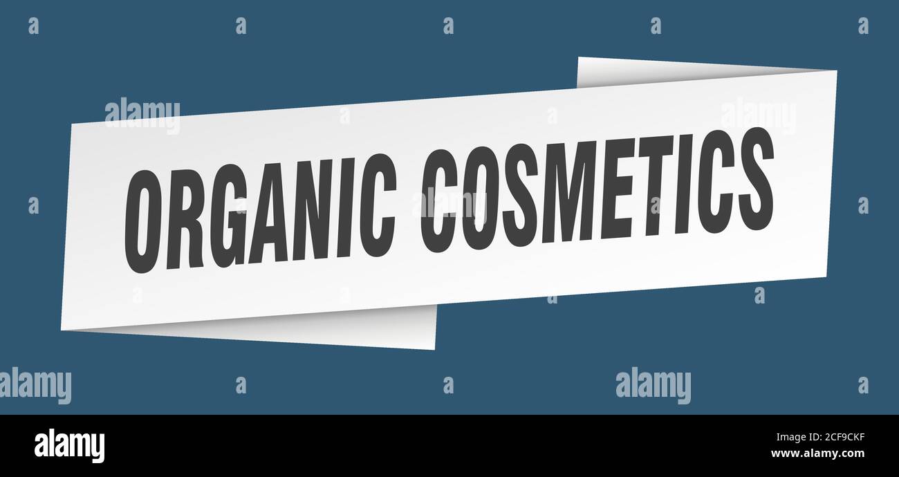 organic cosmetics banner template. ribbon label sticker. sign Stock ...