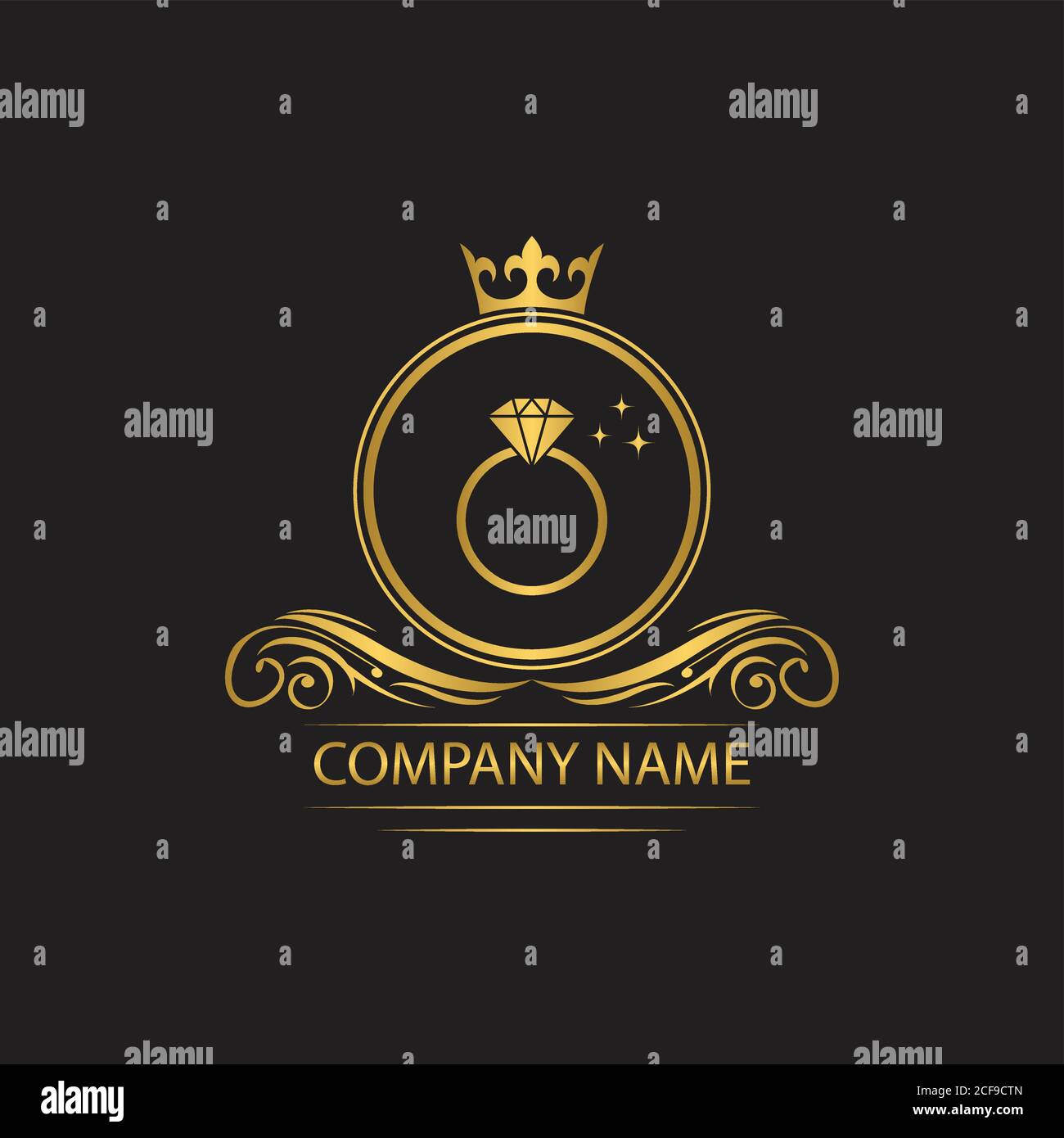 jewelry logo template luxury royal vector ring company decorative ...
