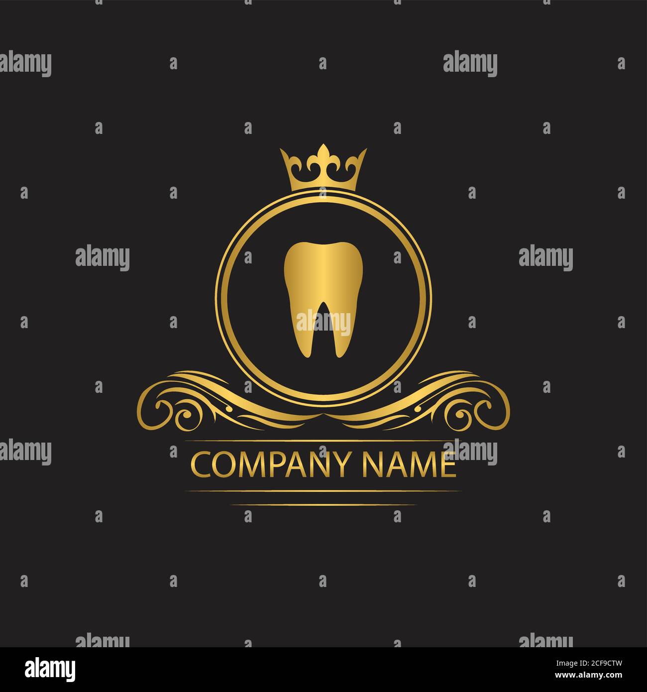 dentist logo template luxury royal vector tooth company decorative ...