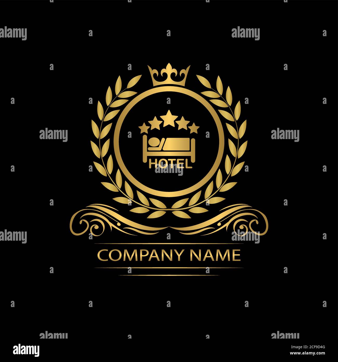 hotel logo template luxury royal vector company decorative emblem with ...