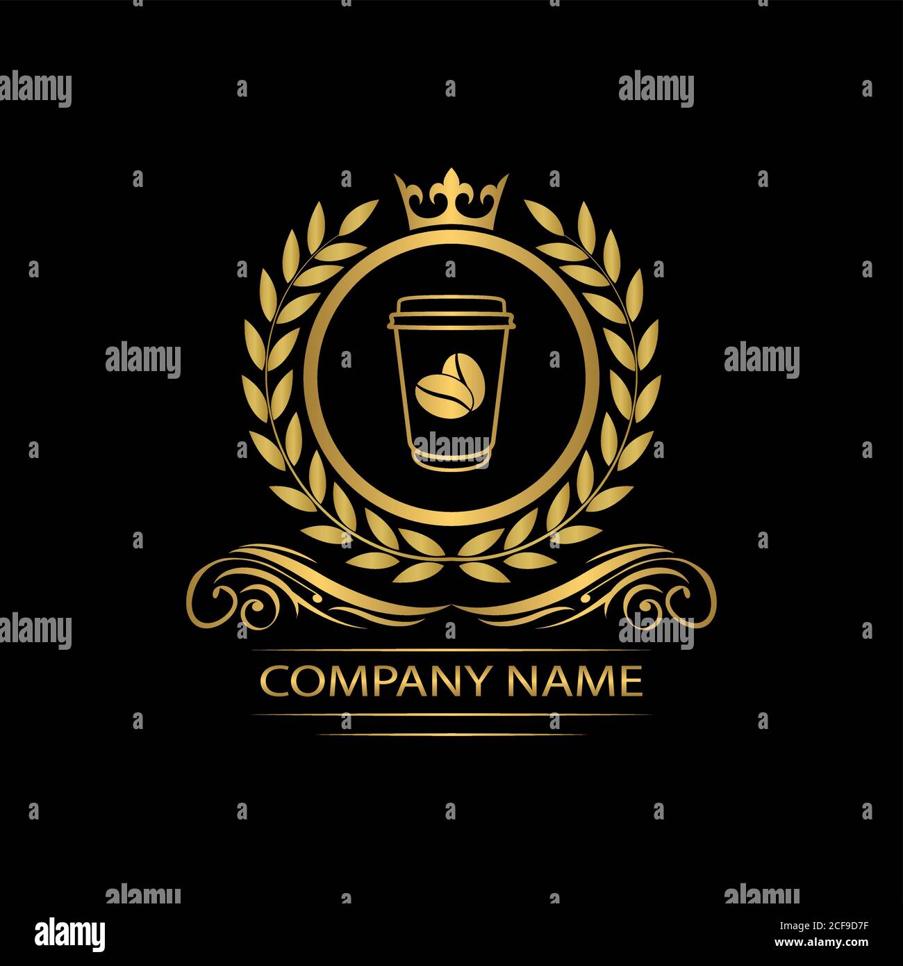 coffee logo template caffeine luxury royal vector company decorative ...