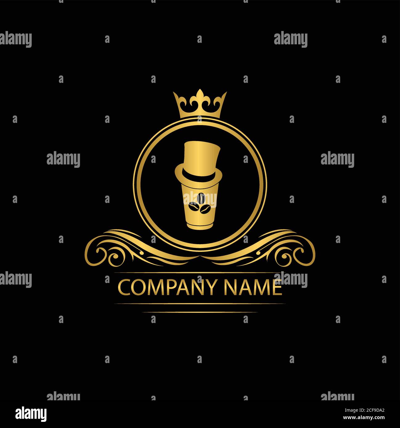 coffee logo template caffeine luxury royal vector company decorative ...