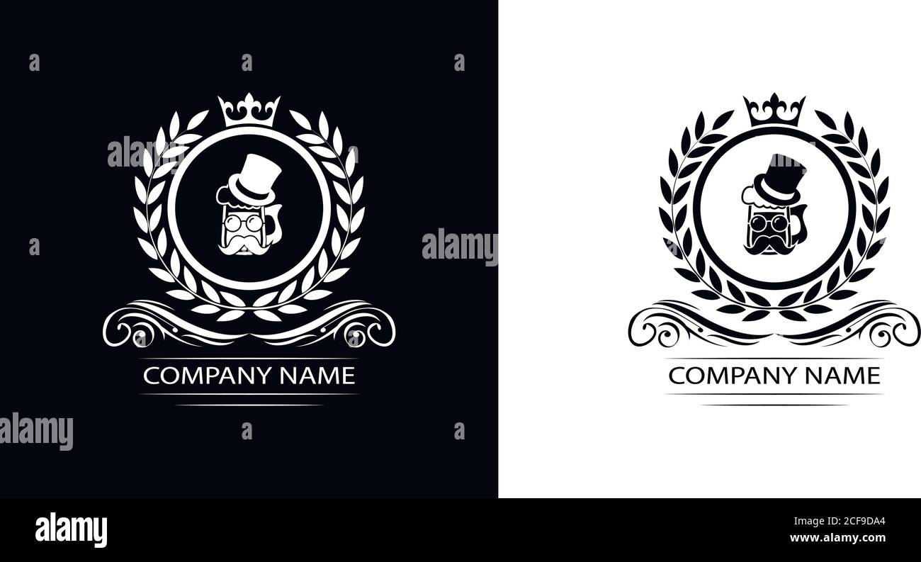 beer, beer pub logo template luxury royal vector company decorative ...